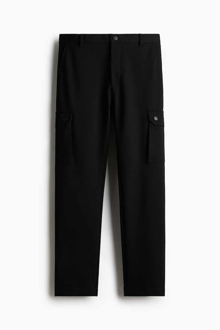 Black Cargo Pants Men's Slim Fit