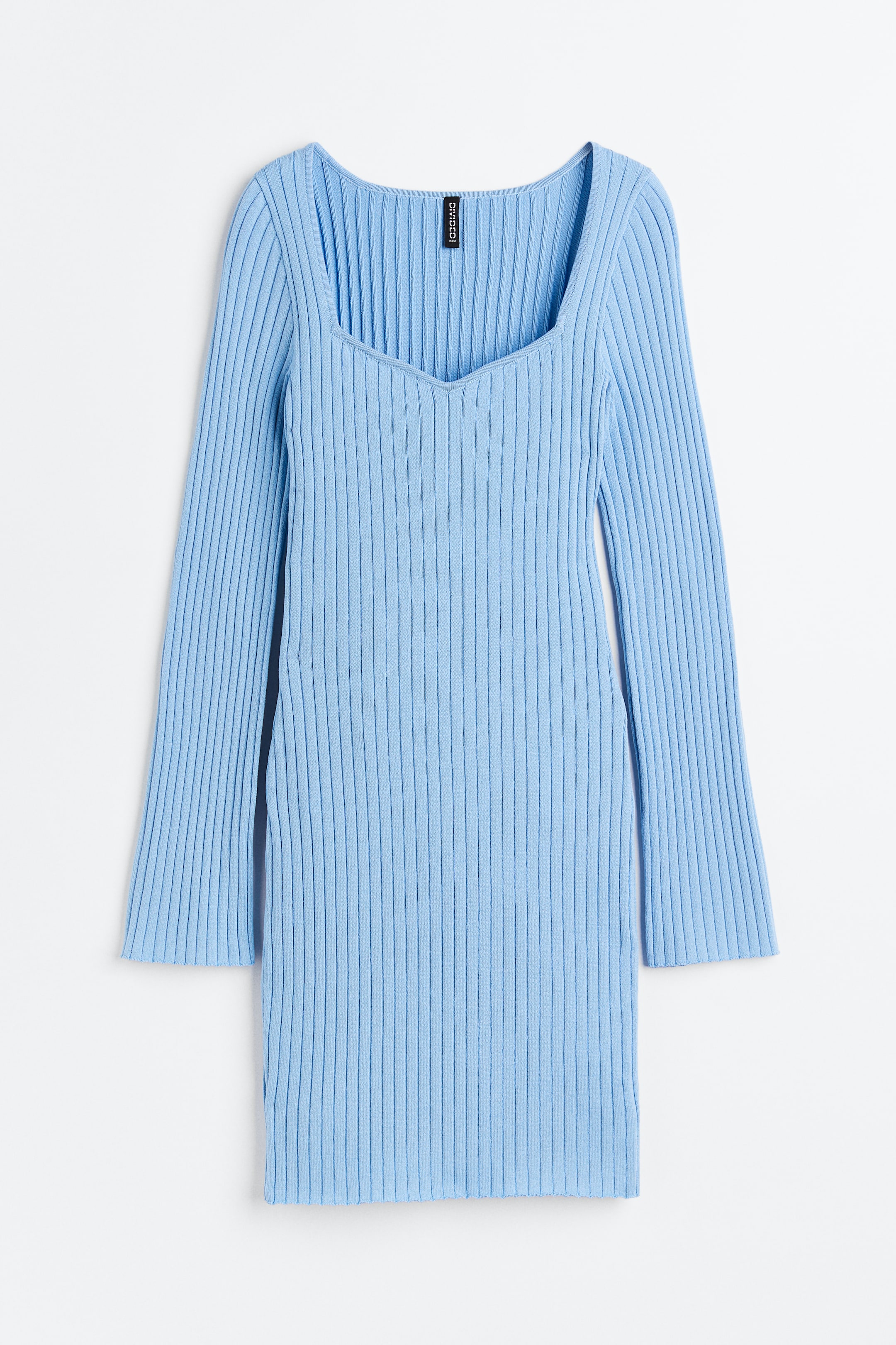 Rib-knit bodycon dress - Light blue - Ladies | H&M GB