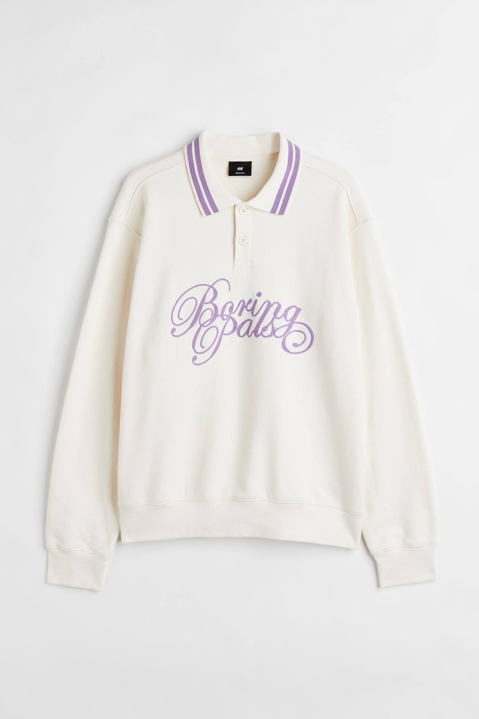 Regular Fit Polo shirt - Cream/Boring Pals - Men | H&M HK