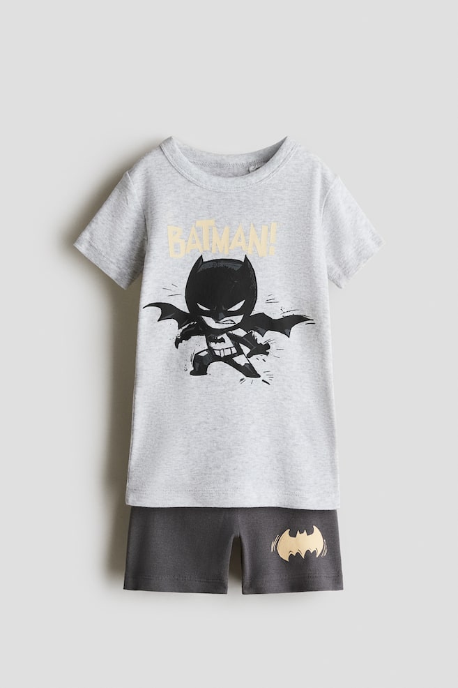Snug Fit Cotton Jersey Pajamas - Gray/Batman - Kids | H&M US