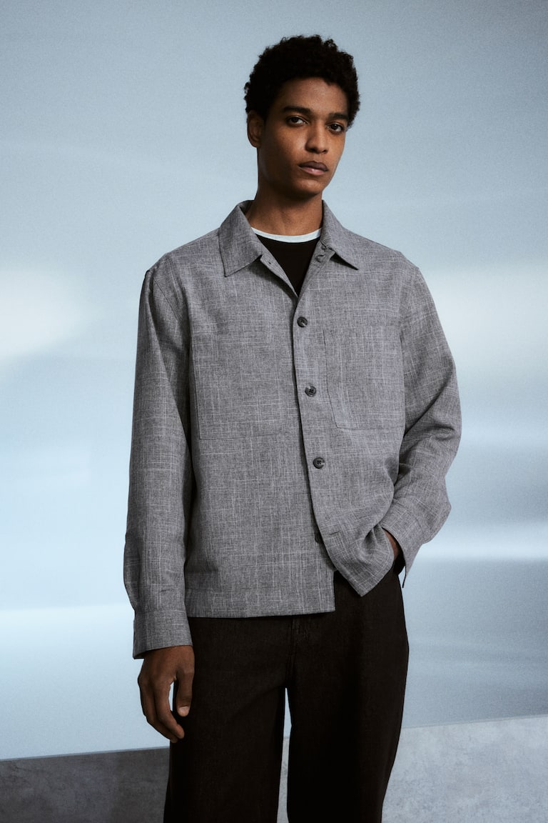 Regular Fit Overshirt - Gray melange - Men | H&M US