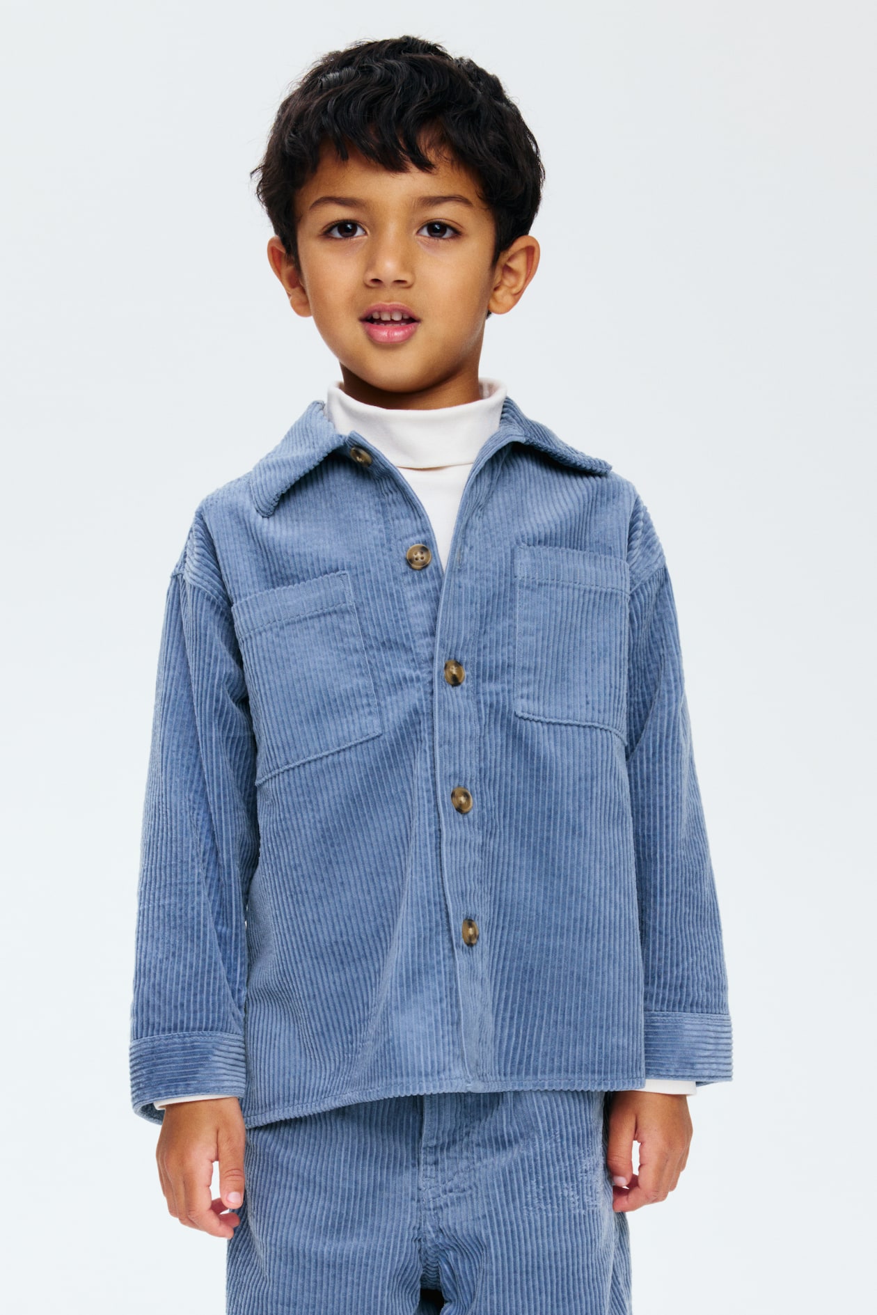 Cotton corduroy overshirt - Dusty blue - Kids | H&M GB