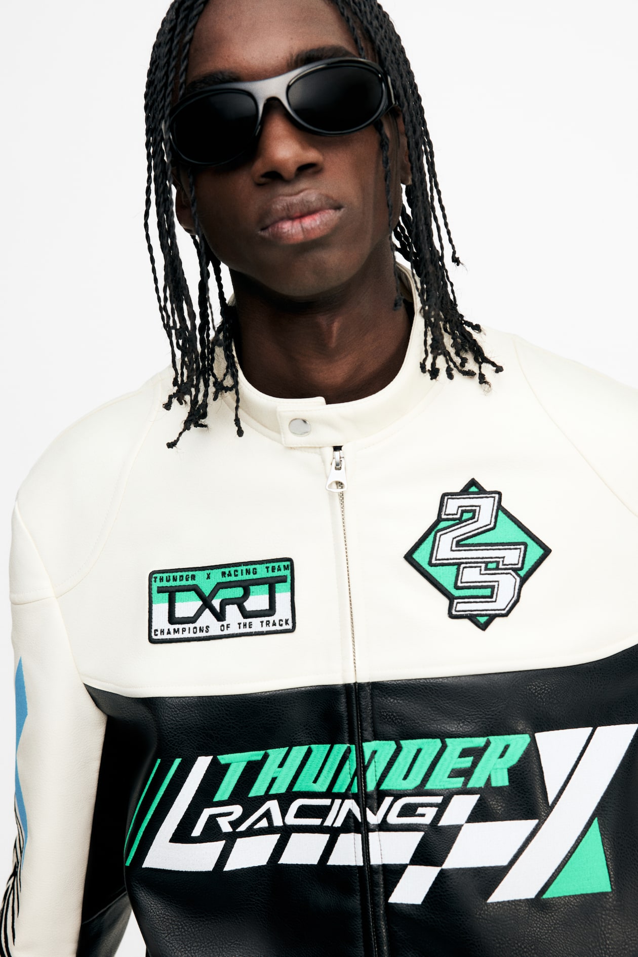 Men’s Black/white Regular-Fit Racer Jacket | H&M CA