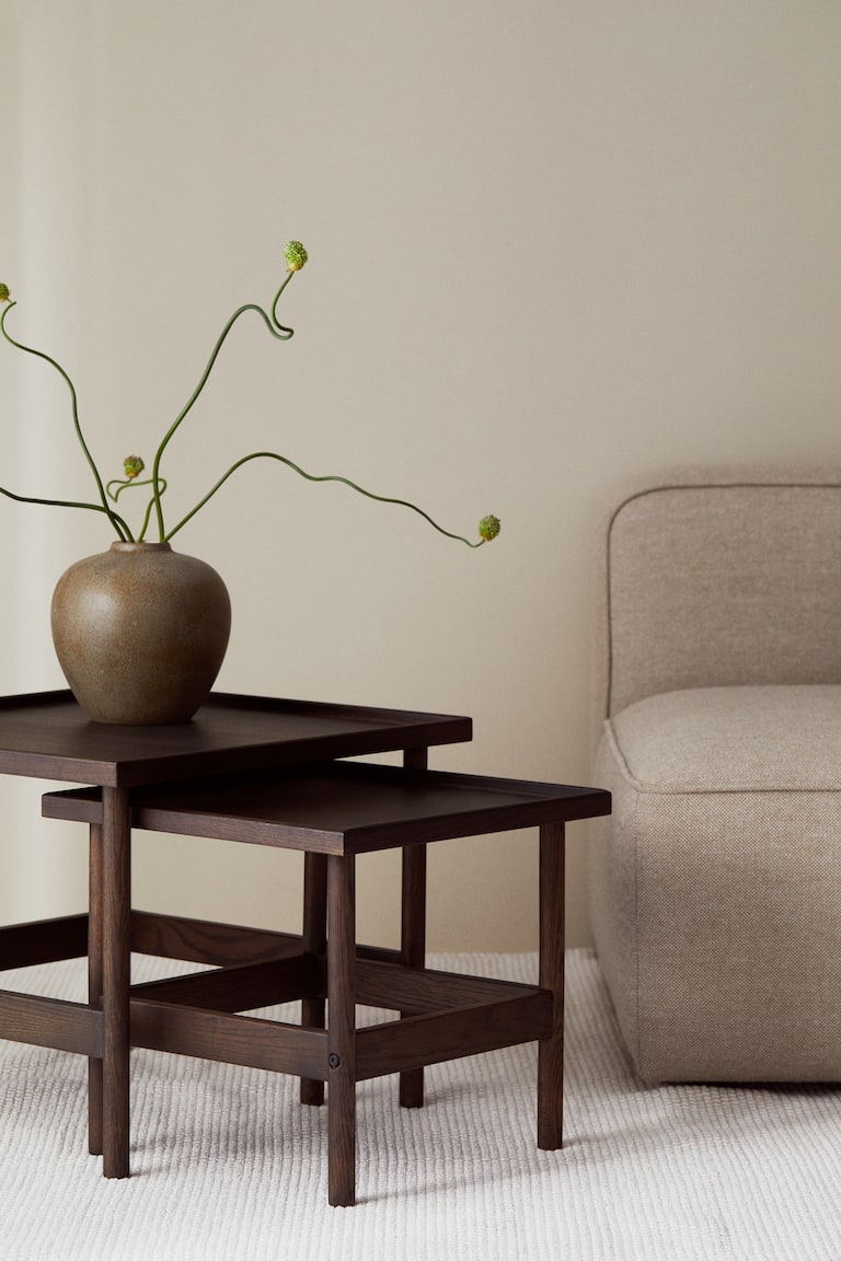 Wooden Nesting Tables - Dark brown - Home All | H&M US