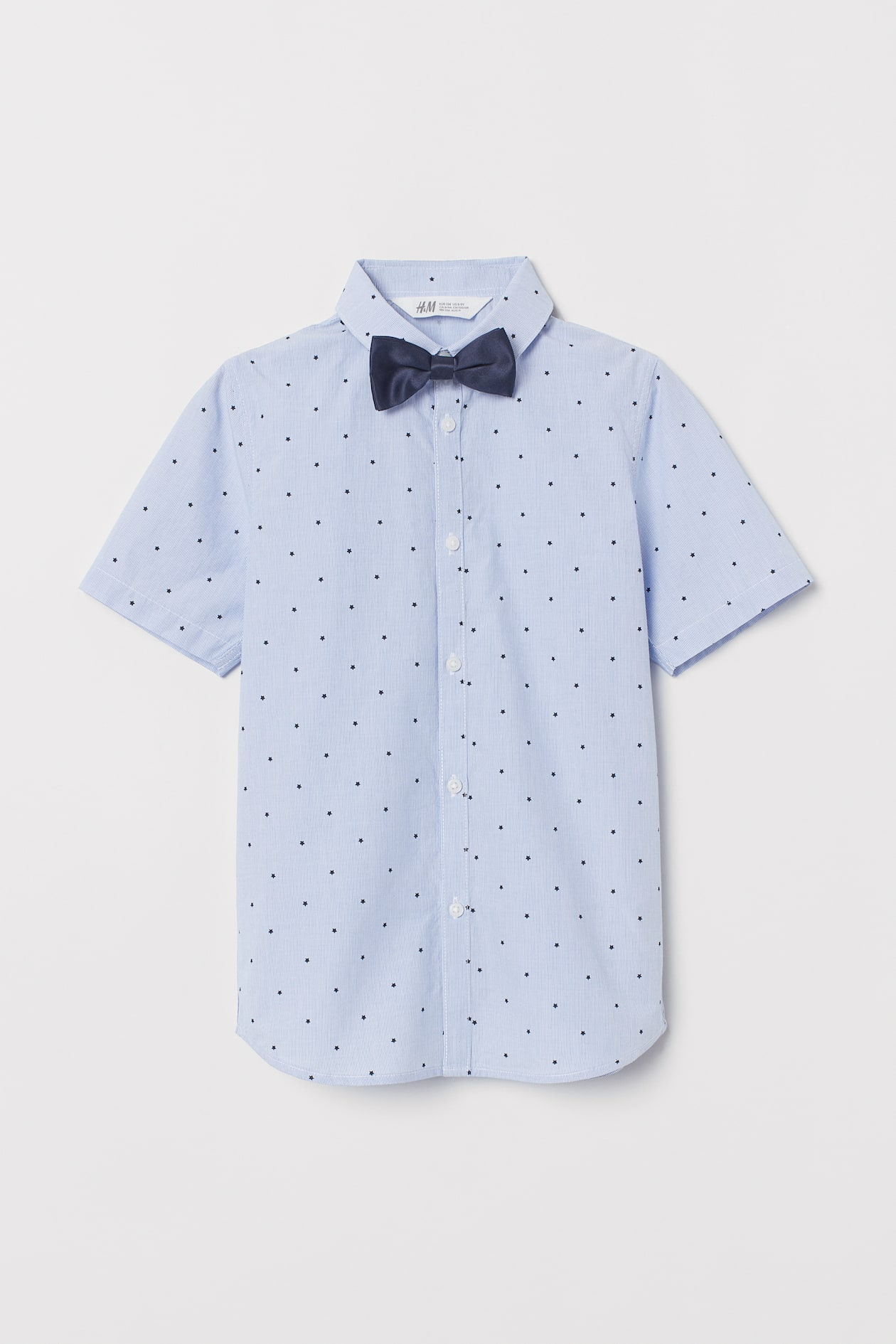 Hemd mit Krawatte/Fliege - Kurzarm - Normale Länge - Hellblau/Fliege ...