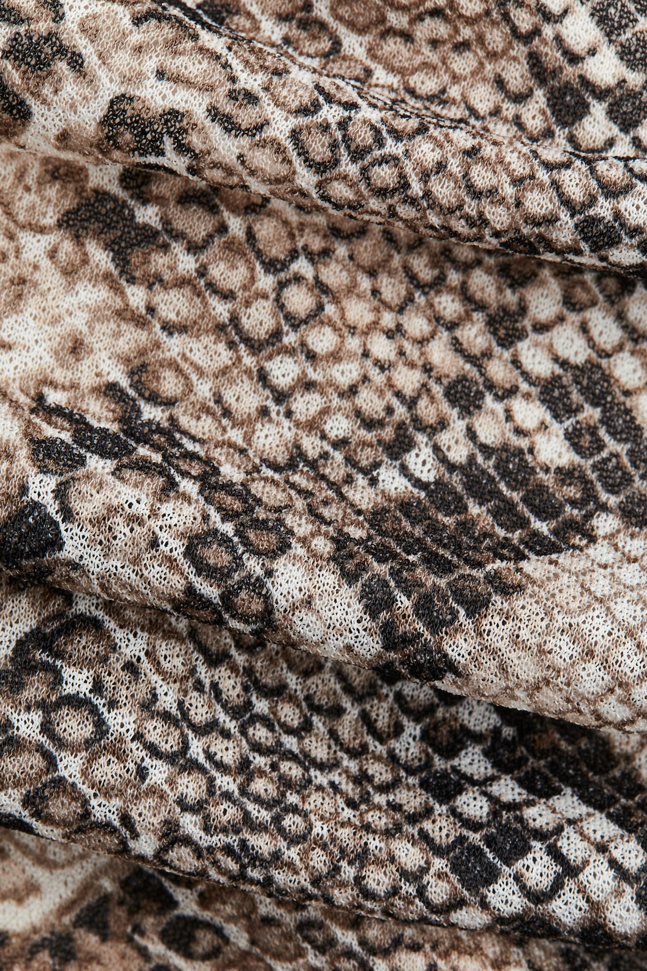 Draped jersey dress - Beige/Snakeskin pattern - Ladies | H&M MY