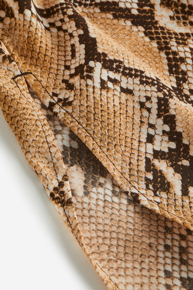 Crêped Slip Dress - Beige/snakeskin-patterned - Ladies | H&M US