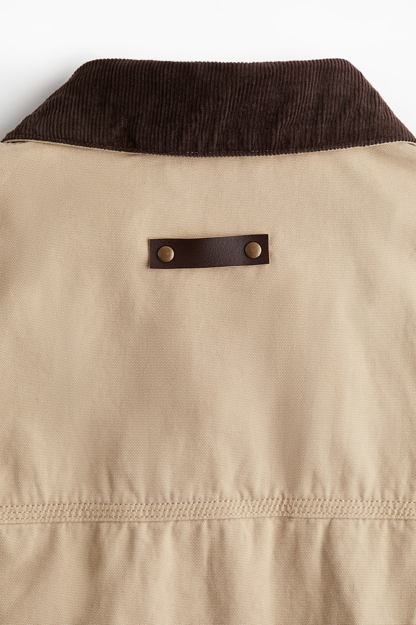 Women's Light beige Corduroy-Collar Canvas Jacket | H&M CA