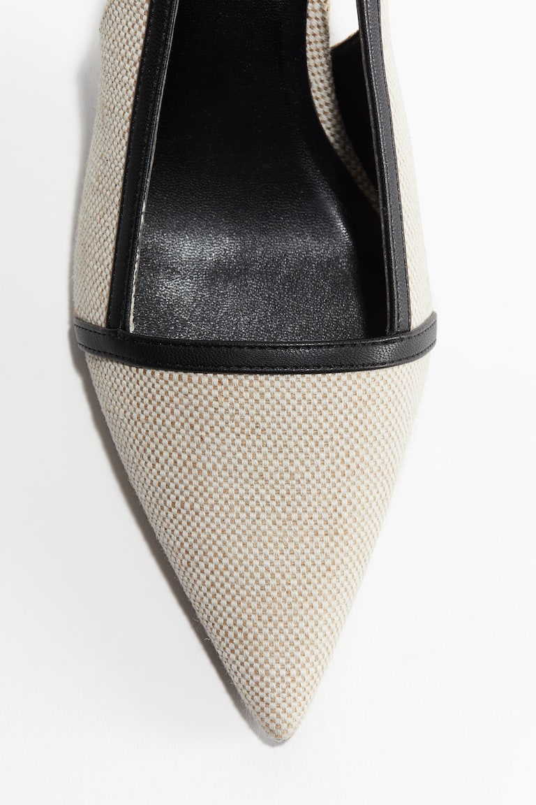 Pointed Slingbacks - Beige/black - Ladies | H&M US