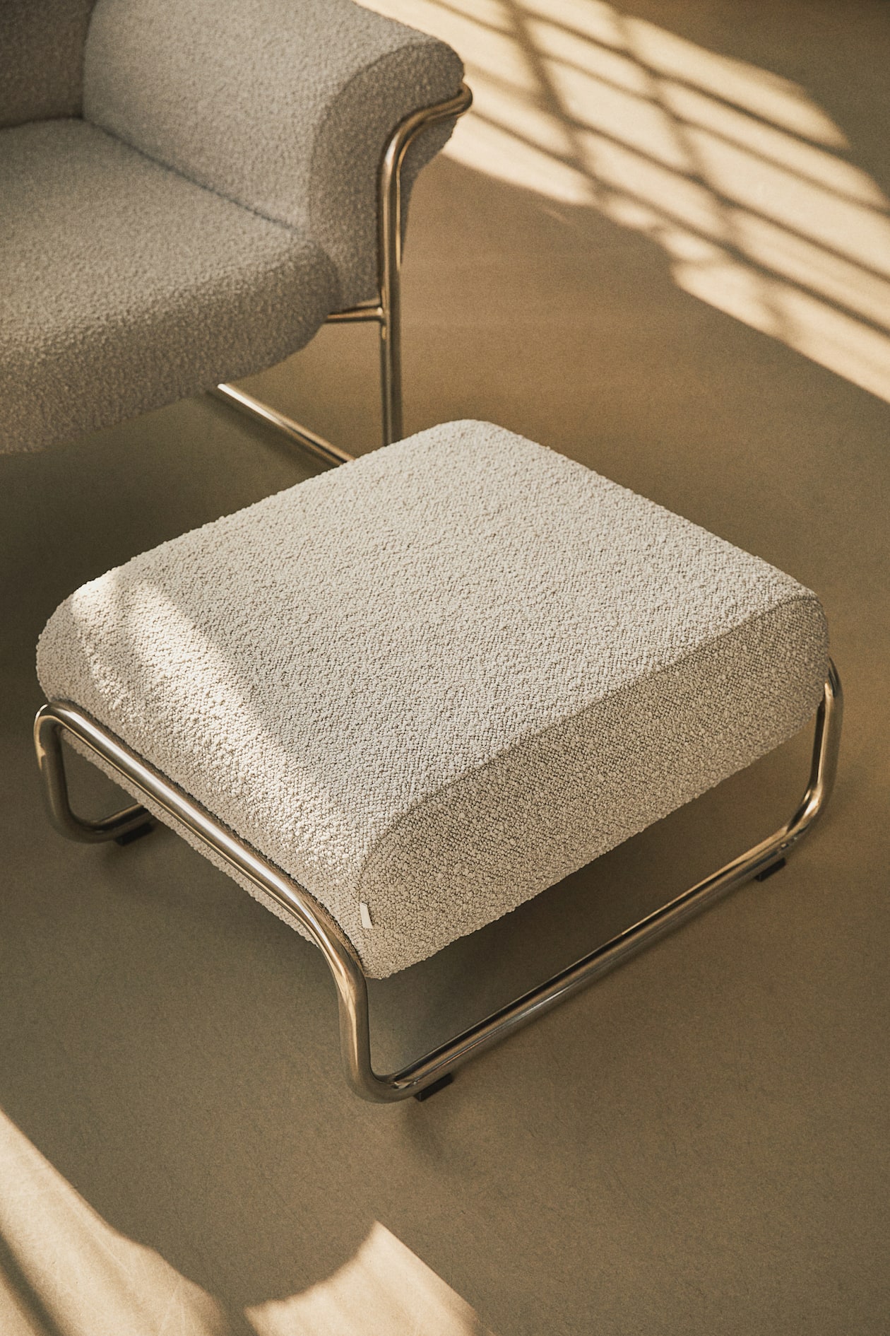 Bouclé Foot Stool - Beige - Home All | H&M US