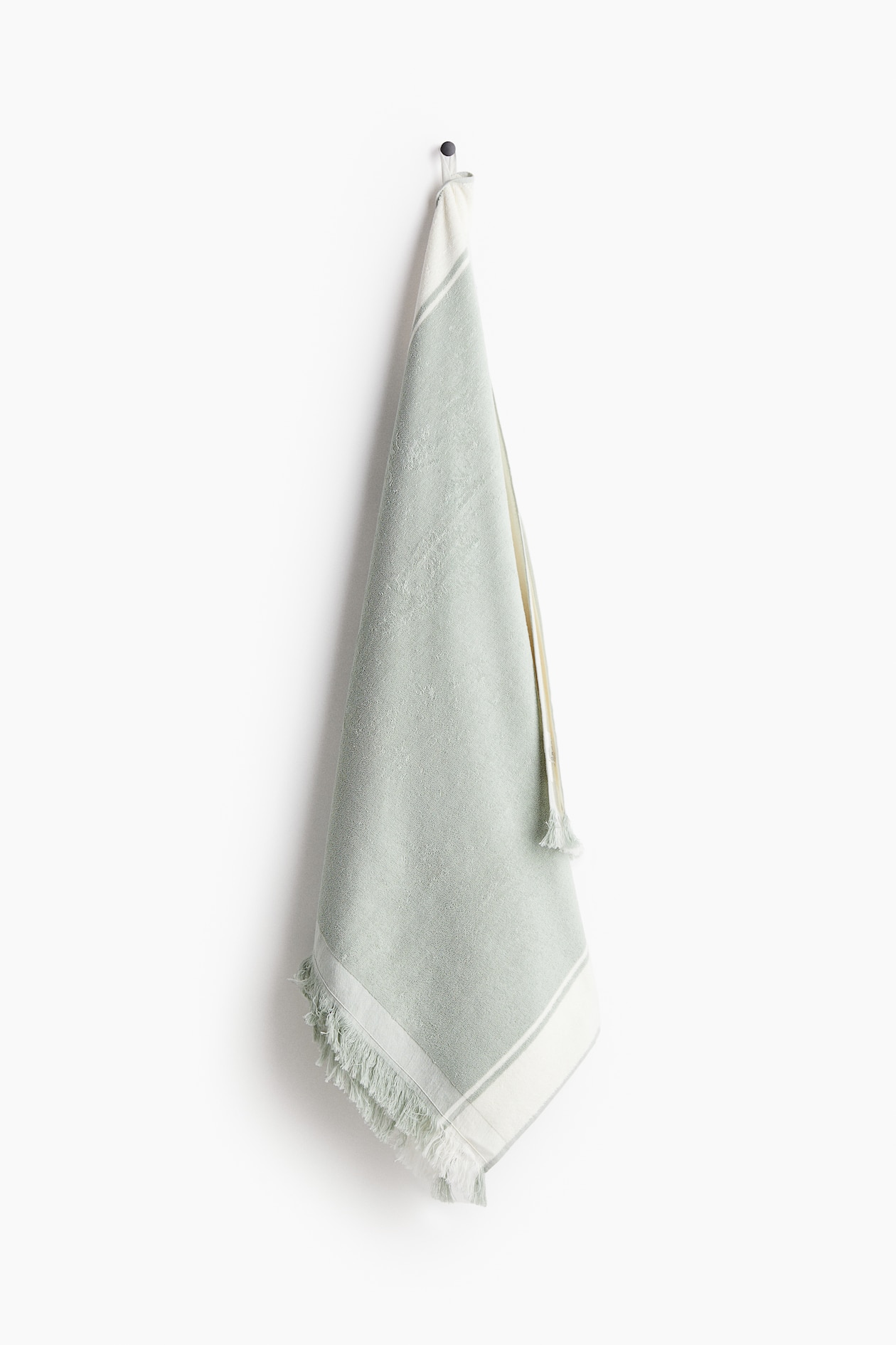 Light dusty green Beach Towel with Fringe at H&M Home | H&M US