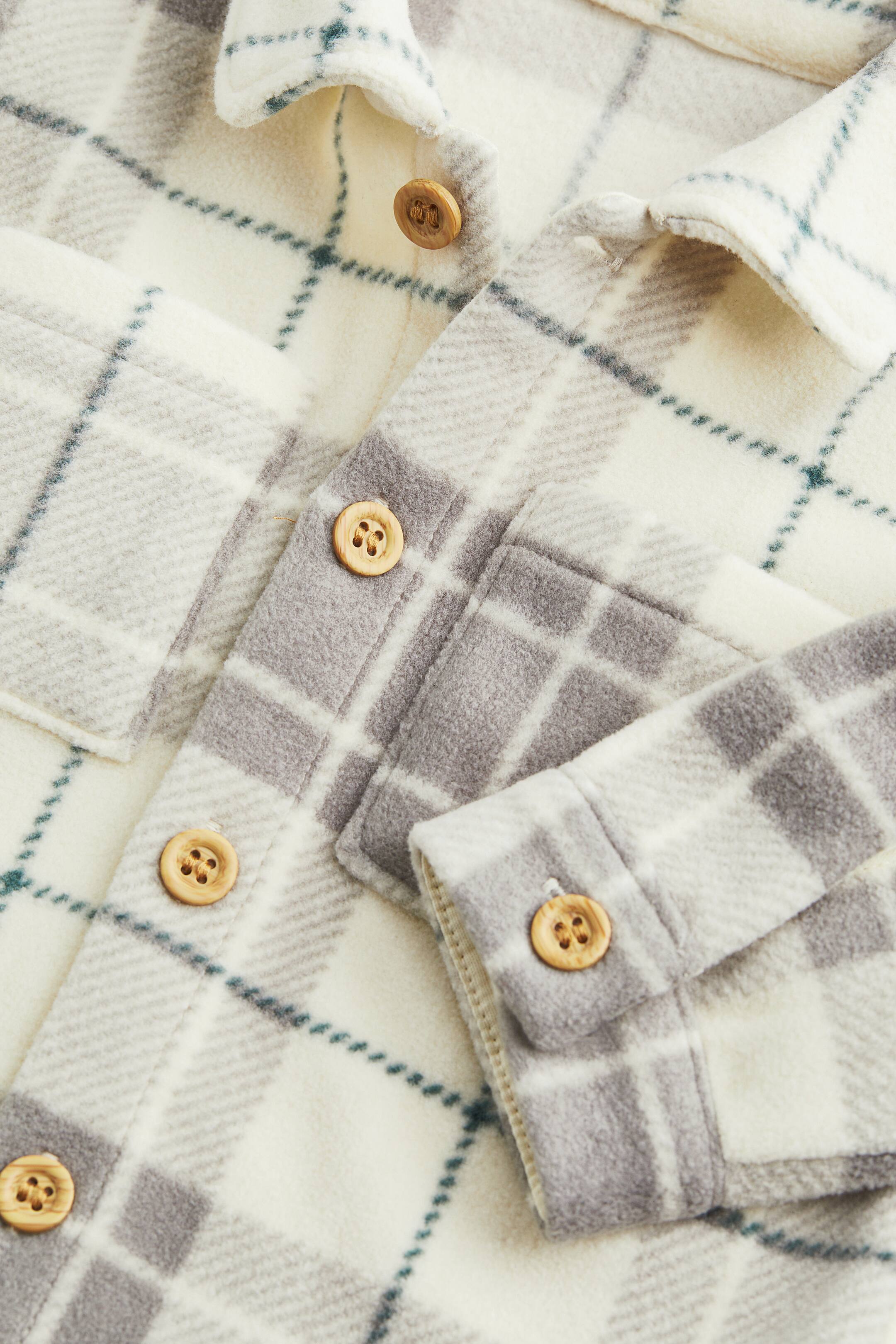 Fleece shacket - Gebroken wit/geruit - KINDEREN | H&M NL