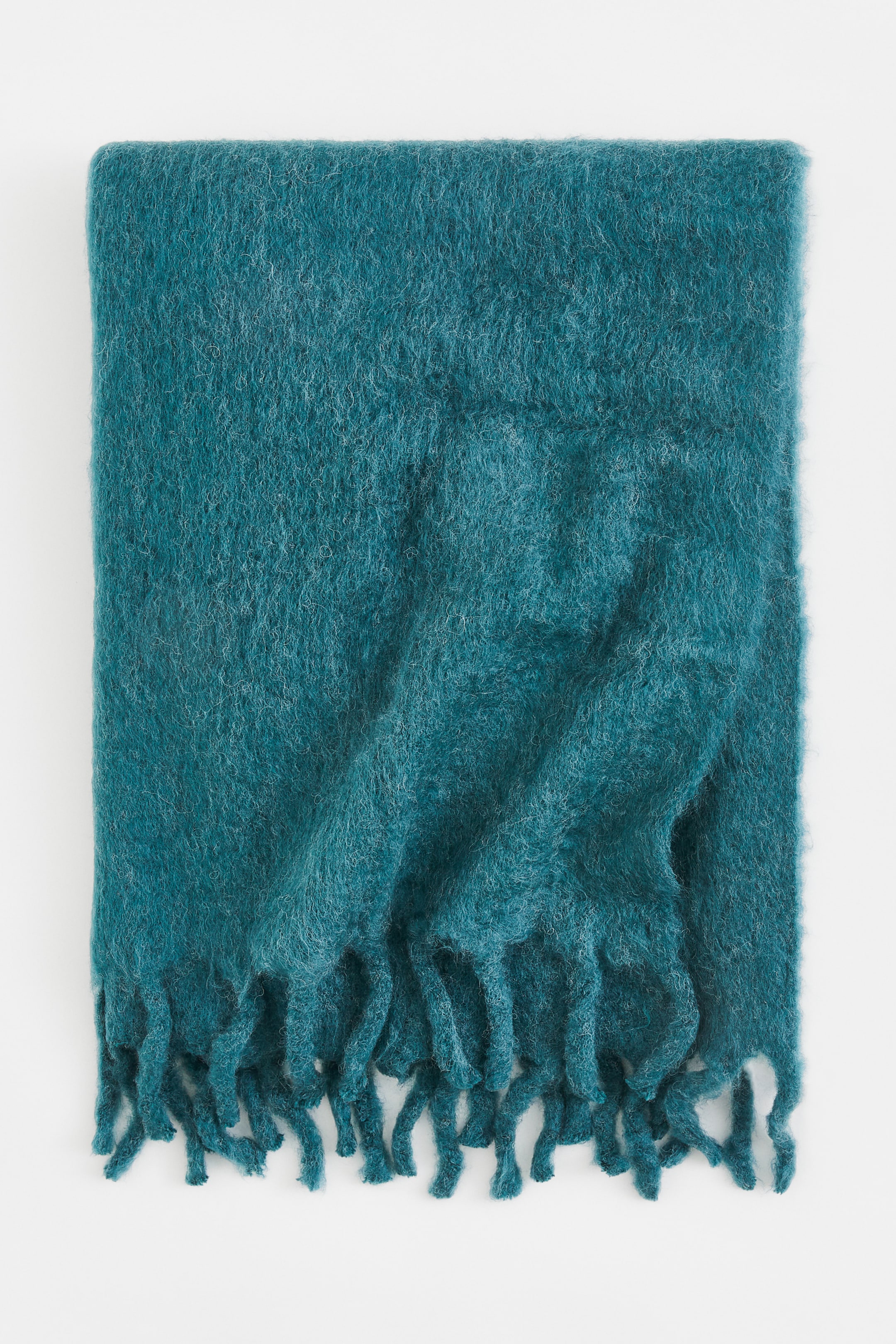 Soft Wool-blend Throw - Dark turquoise - Home All | H&M CA