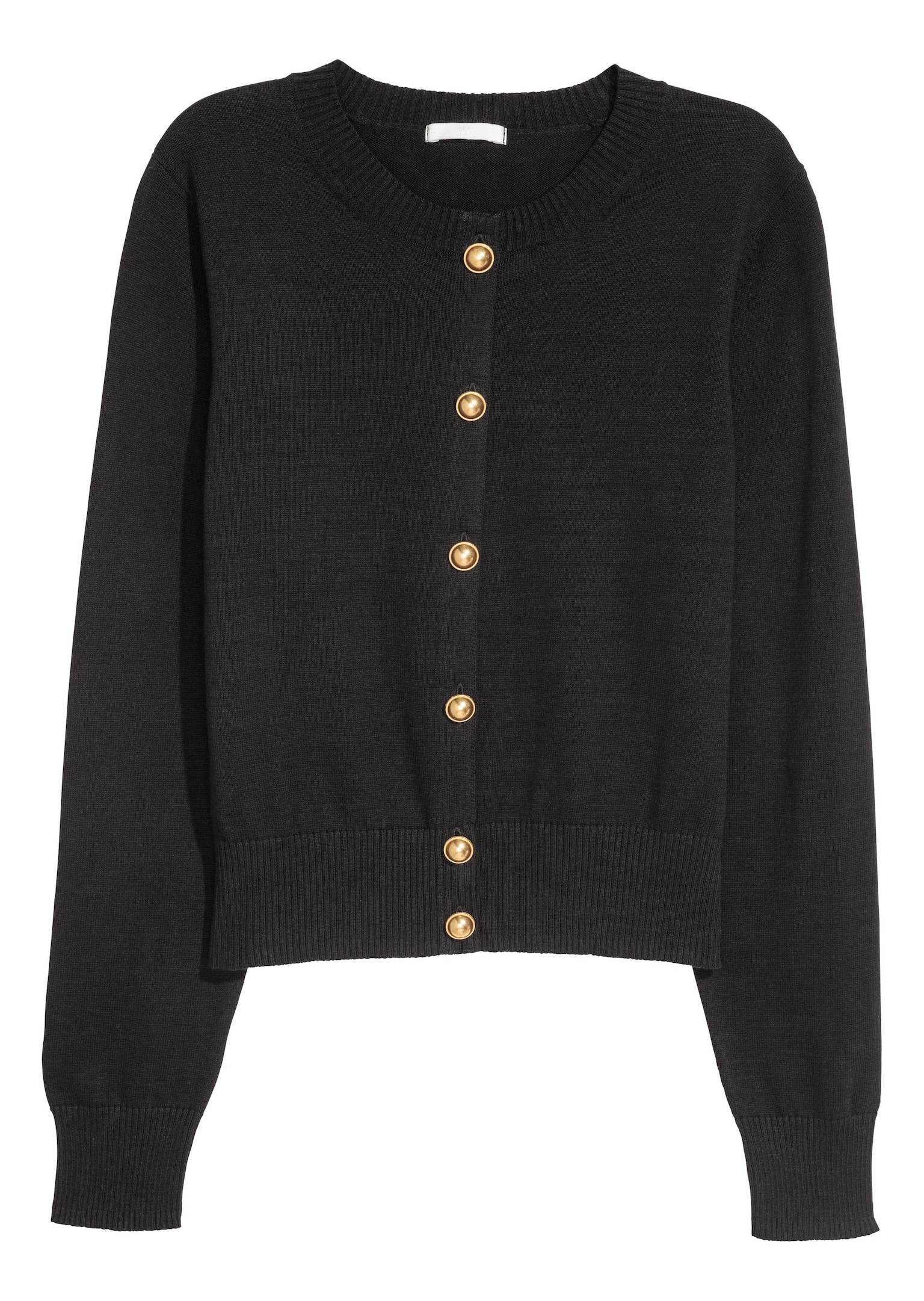 Fine-knit cotton cardigan - Black - Ladies | H&M GB