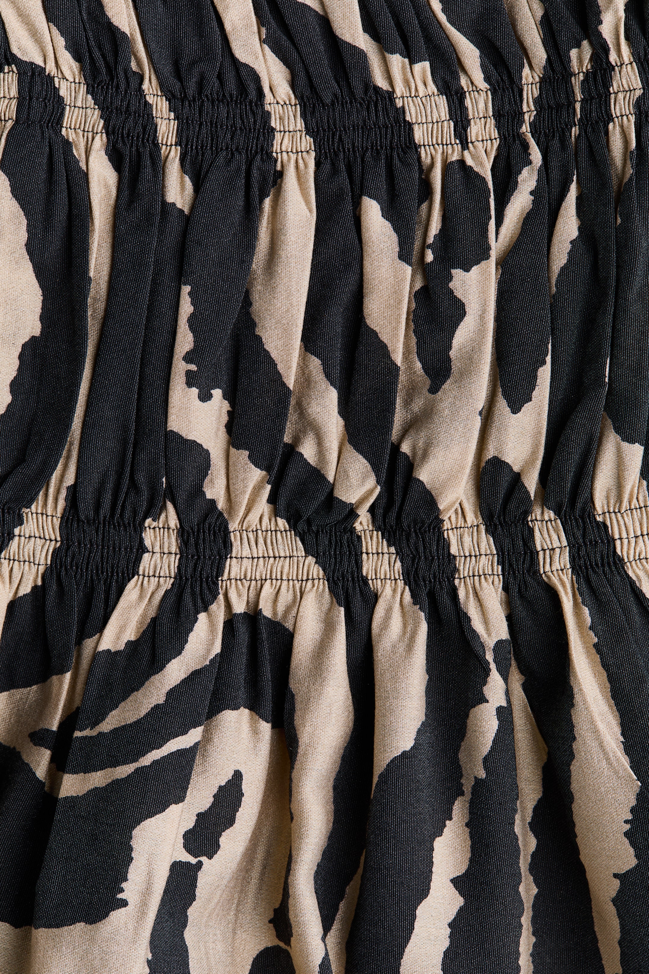 Women's Beige/zebra print Smocked-Waist Skirt | H&M US