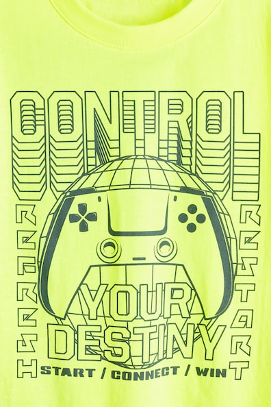 Printed T-shirt - Neon yellow/Control - Kids | H&M GB