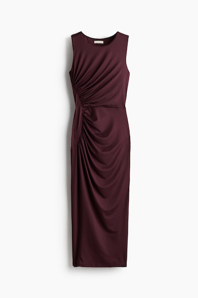 Women's Burgundy Draped jersey dress | H&M IN