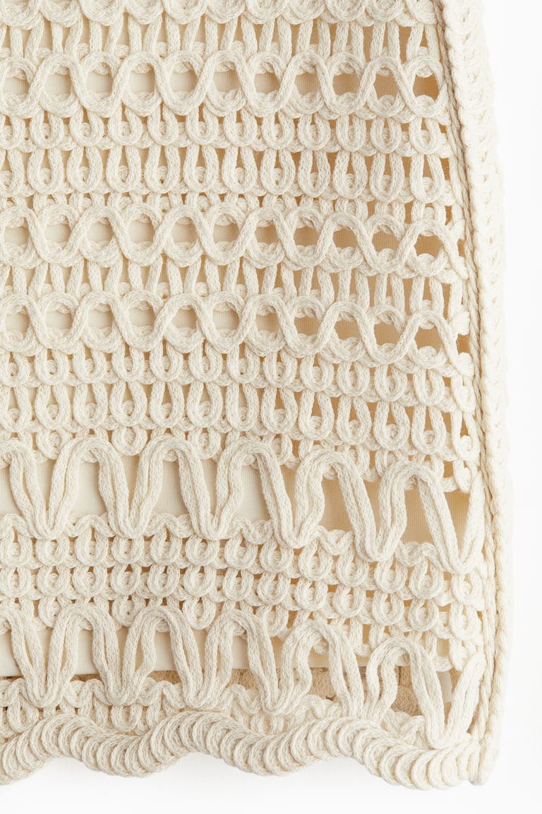 Women's Cream Crochet-Look Mini Shorts | H&M US