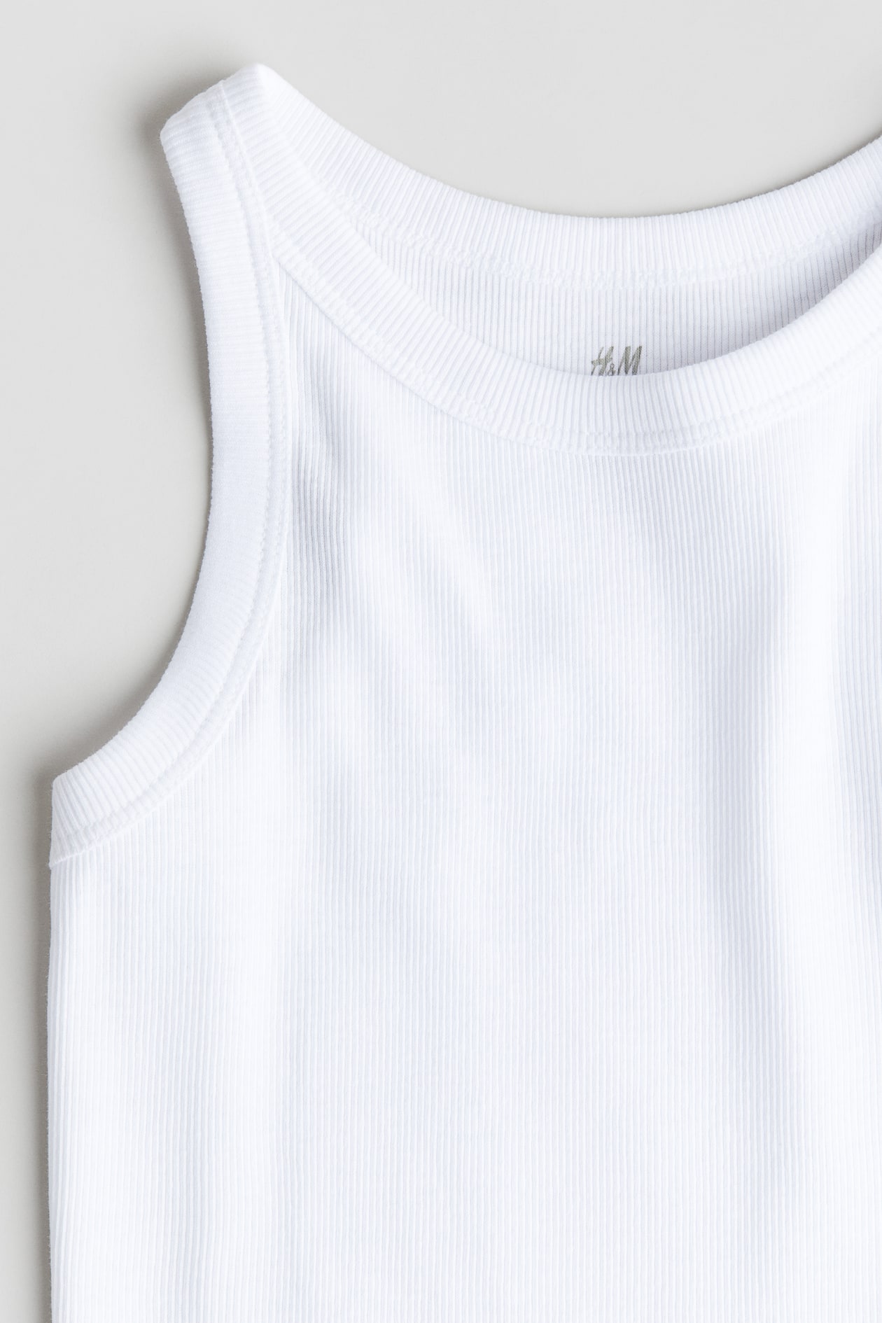 White Ribbed Cotton Tank Top for kids | H&M CA