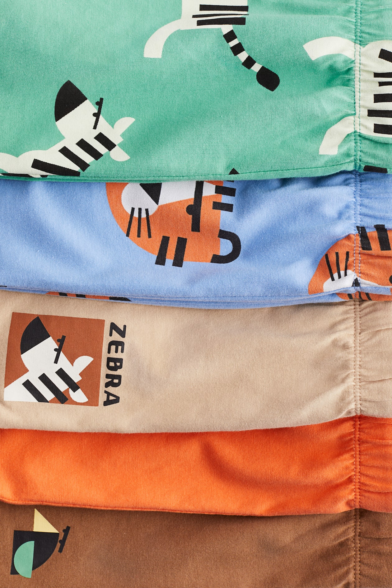 Dark turquoise/Zebras 5-pack pull-on shorts for kids | H&M IN