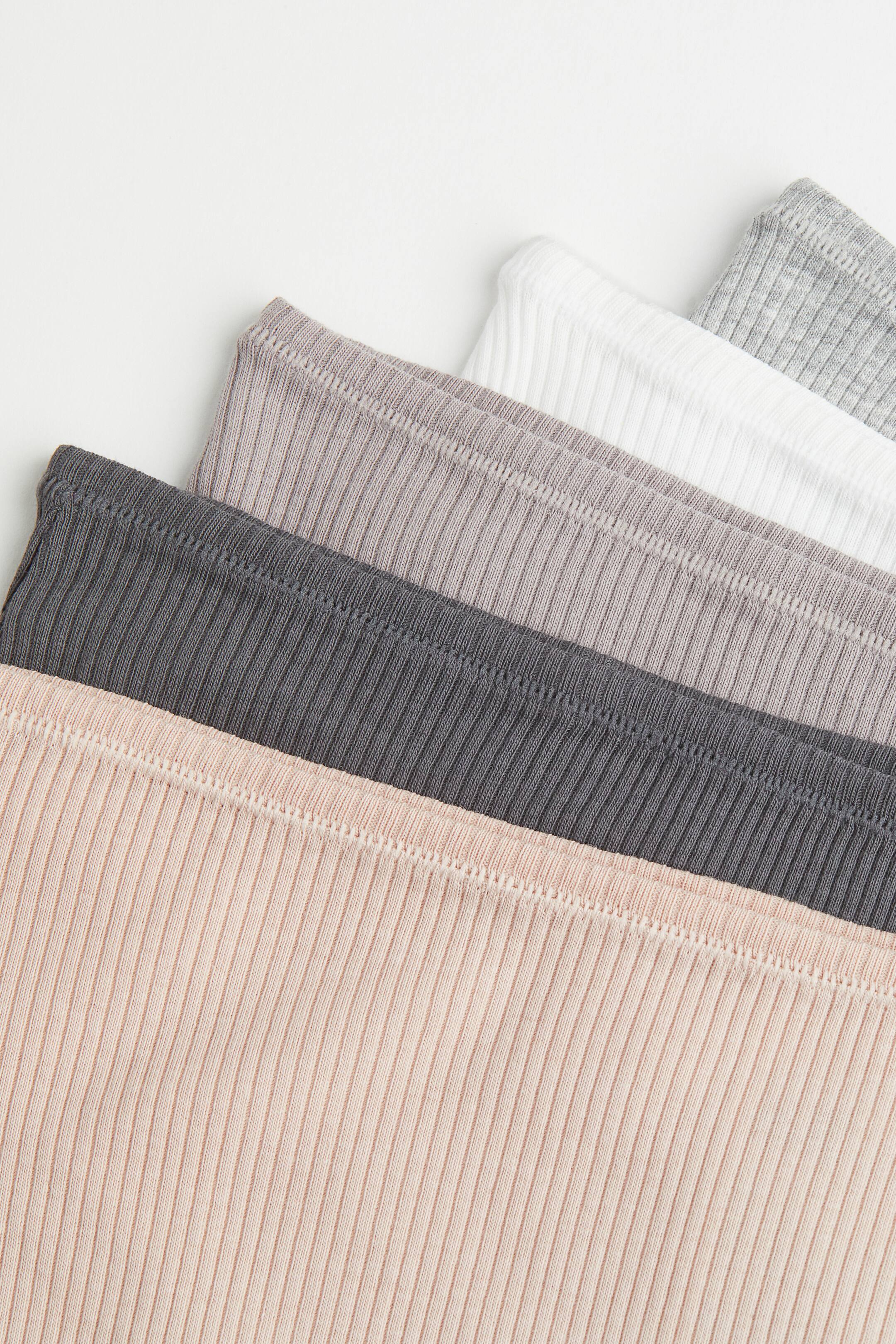 5-pack ribbed Brazilian briefs - Powder pink/White/Grey - Ladies | H&M GB