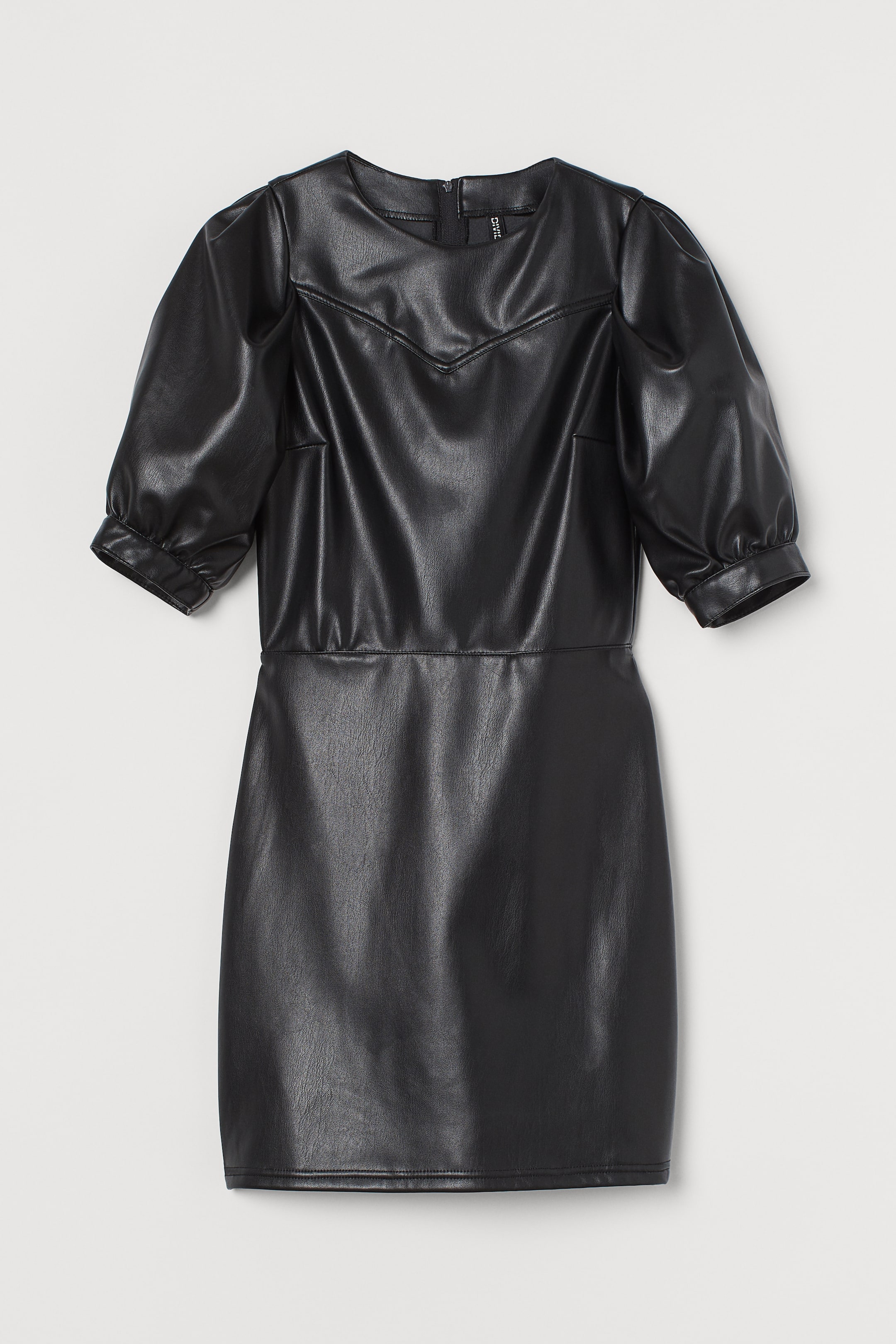 Kleid aus Lederimitat - Schwarz - Ladies | H&M DE