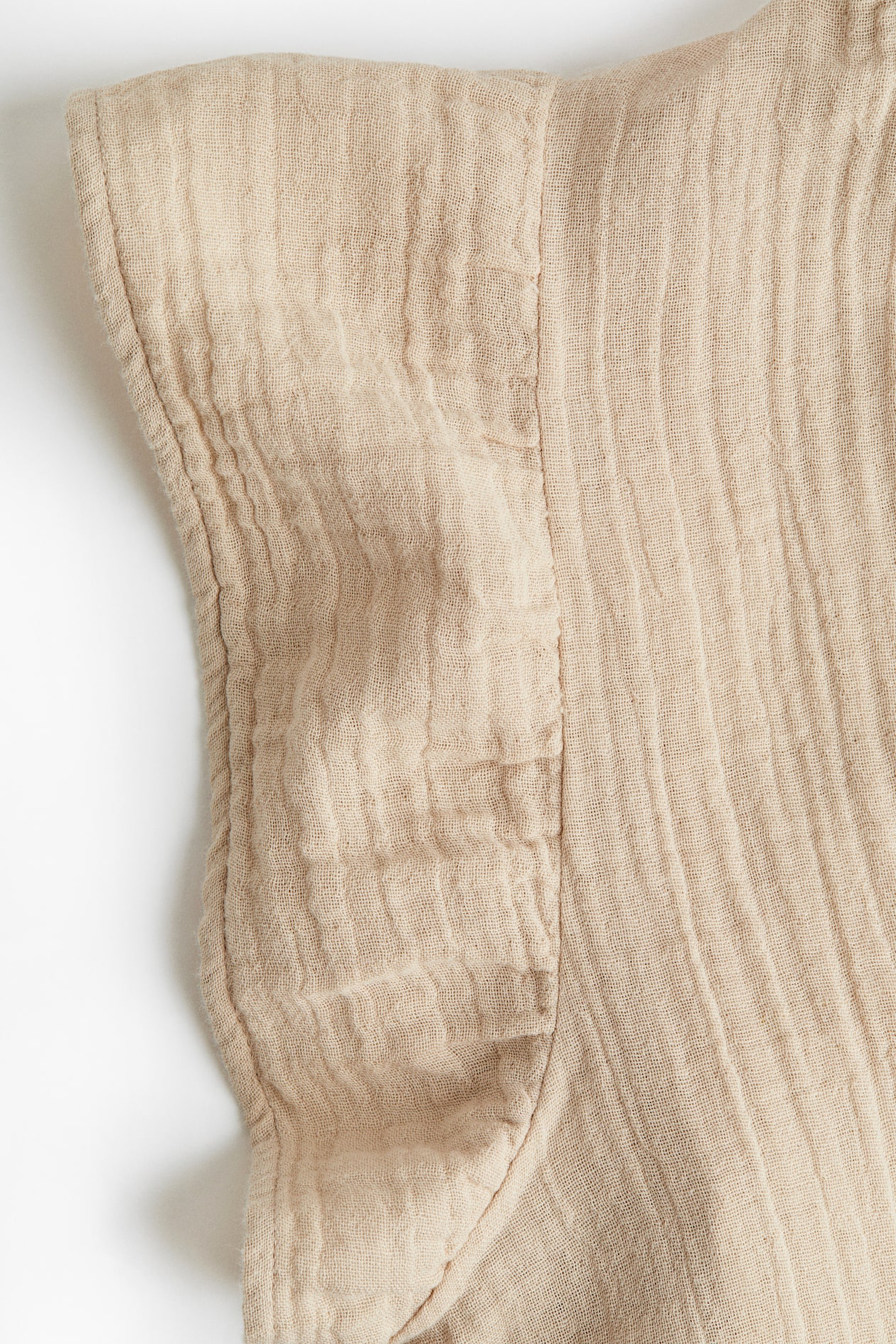 Flutter-Sleeved Muslin Blouse - Beige - Ladies | H&M US