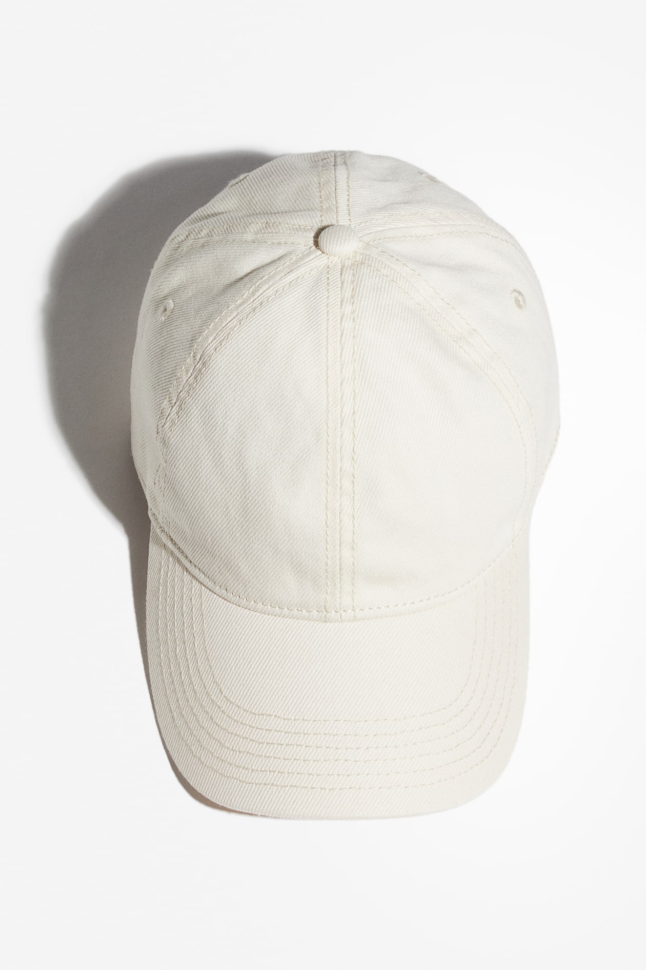 Washed-look denim cap - Cream - Ladies | H&M PH