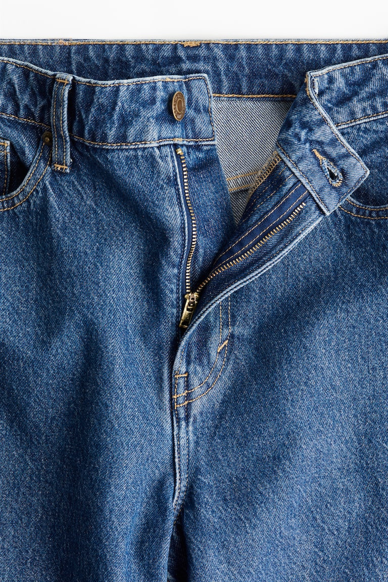 Women's Denim blue High Rise Barrel Leg Jeans | H&M US