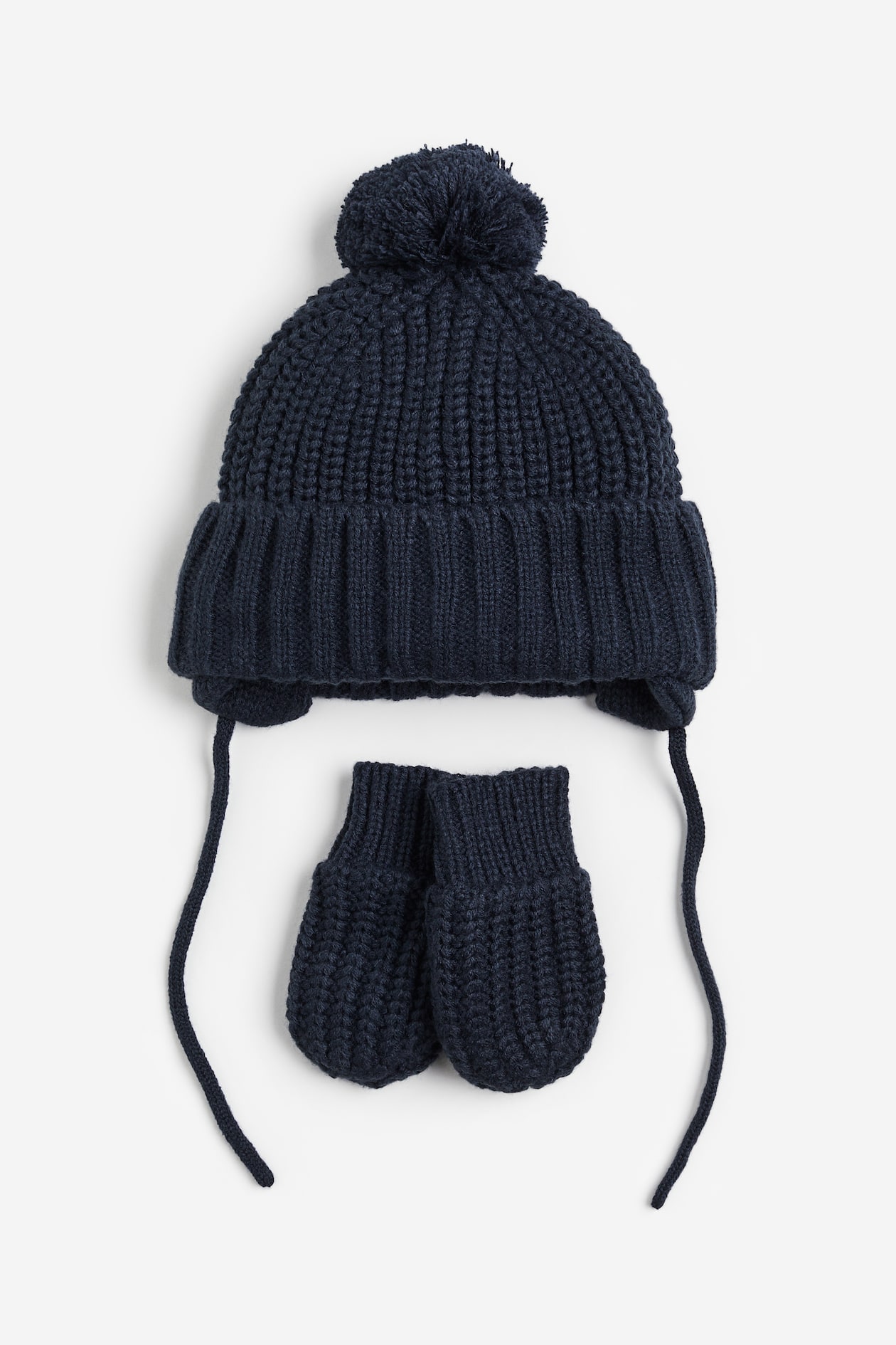 2-piece beanie and mittens set - Dark blue - Kids | H&M GB