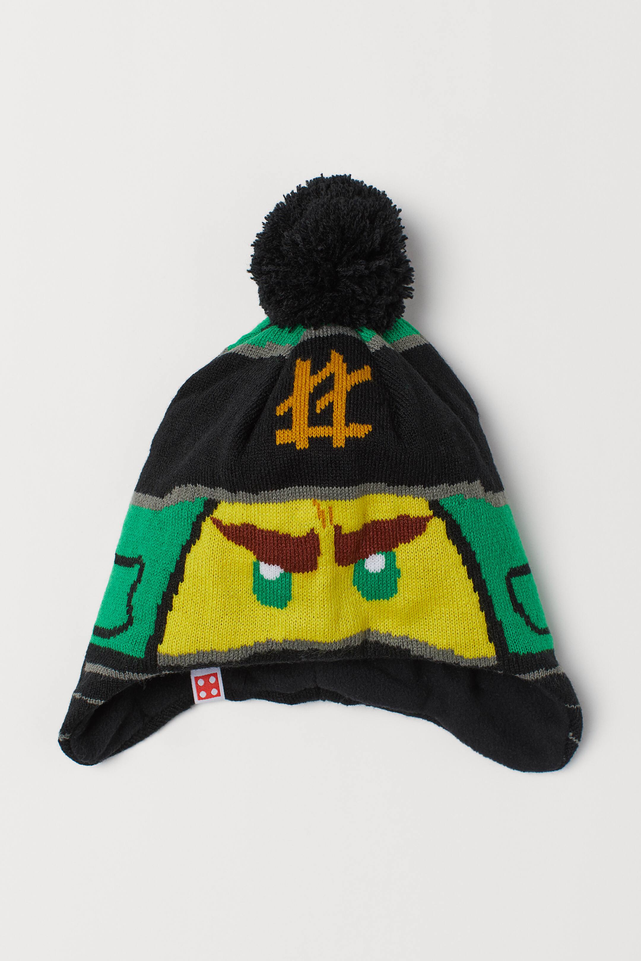 Fleece-lined hat - Black/LEGO - Kids | H&M GB