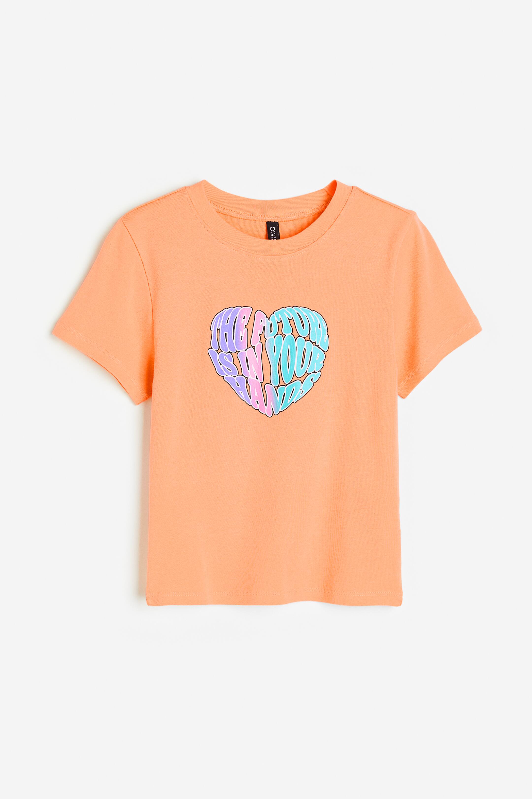 - Fitted cotton top - Light orange - Ladies | H&M PH