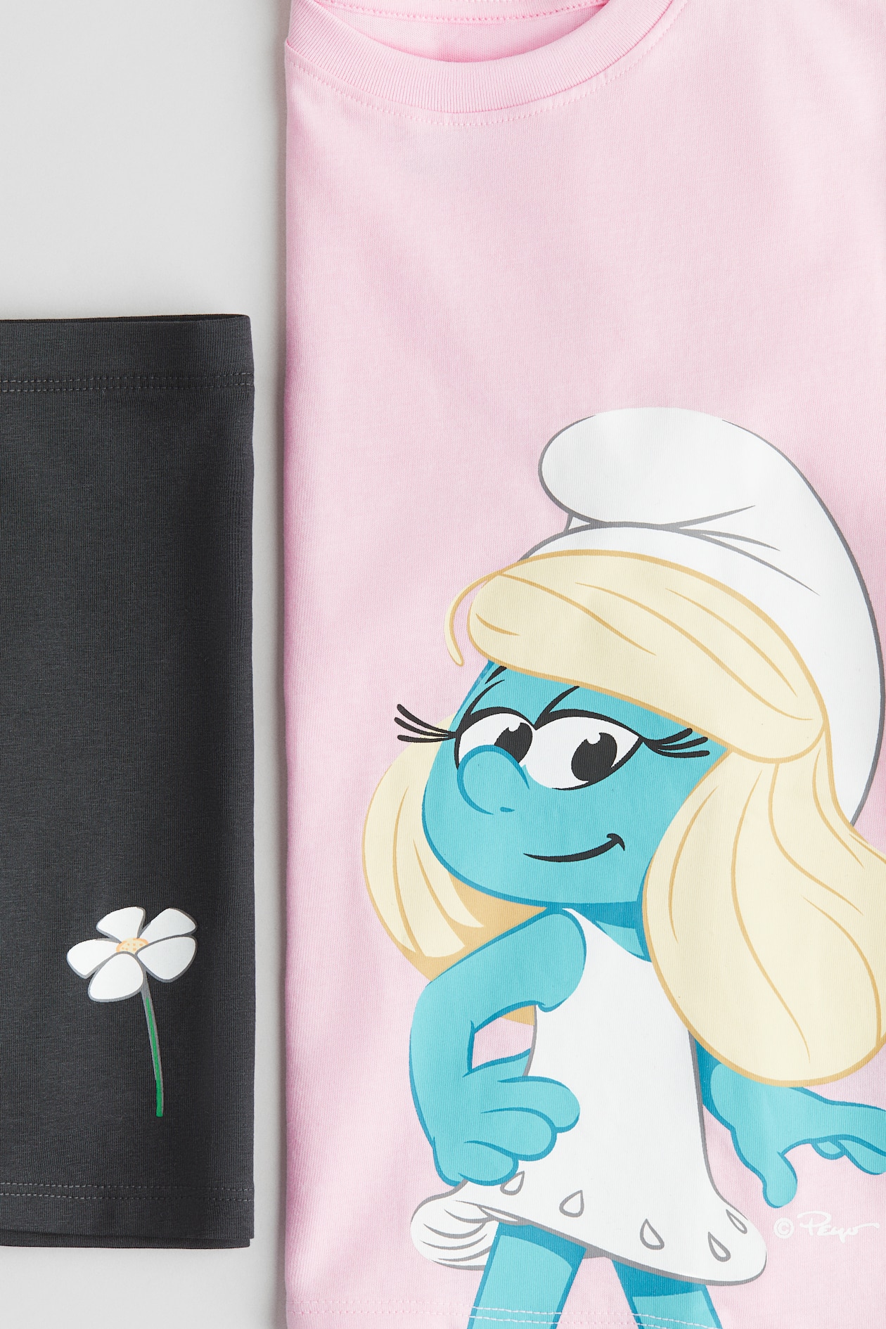 Pink/Smurfs 2-piece printed set for kids | H&M GB