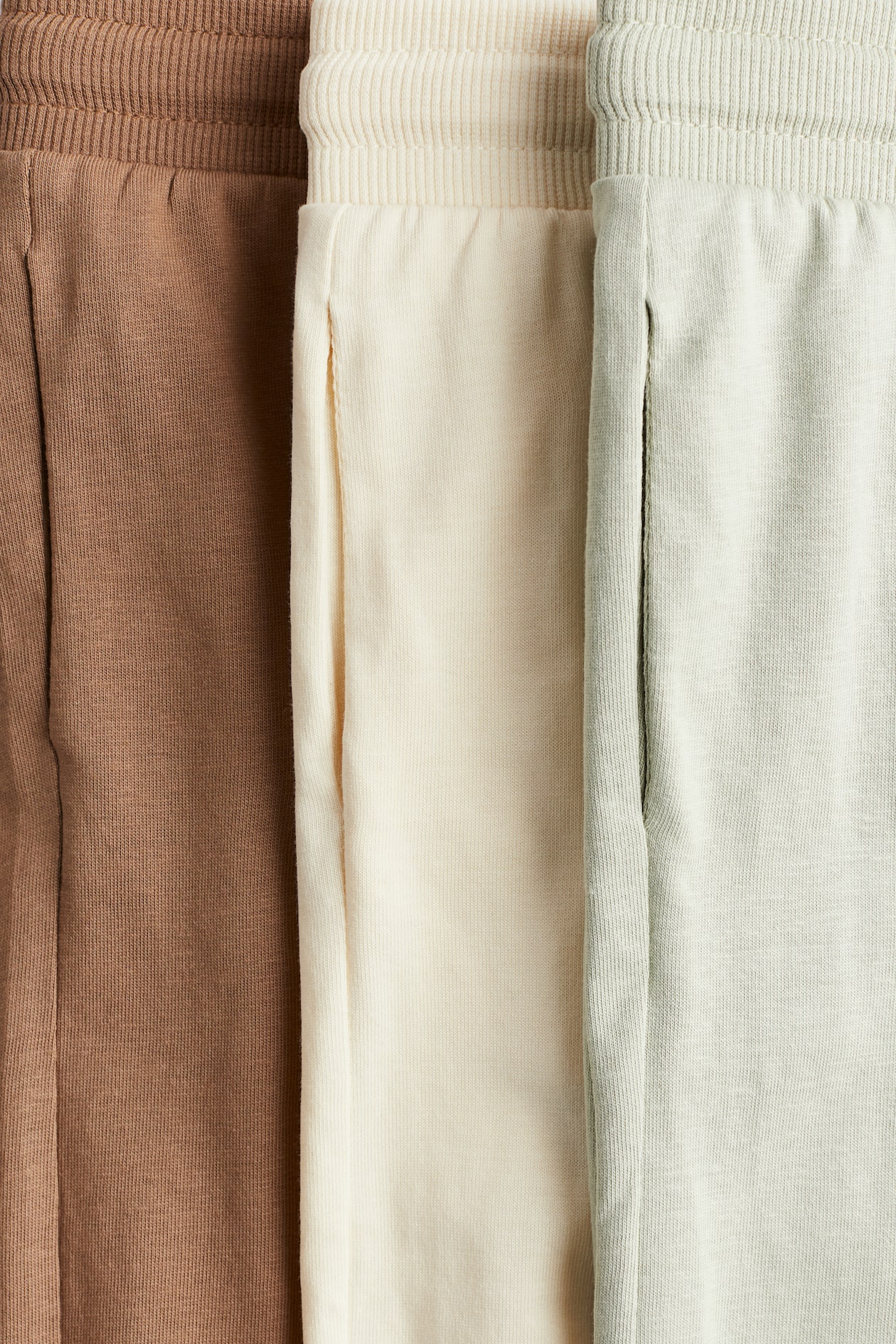 Light green/cream/brown 3-pack Joggers for kids | H&M CA