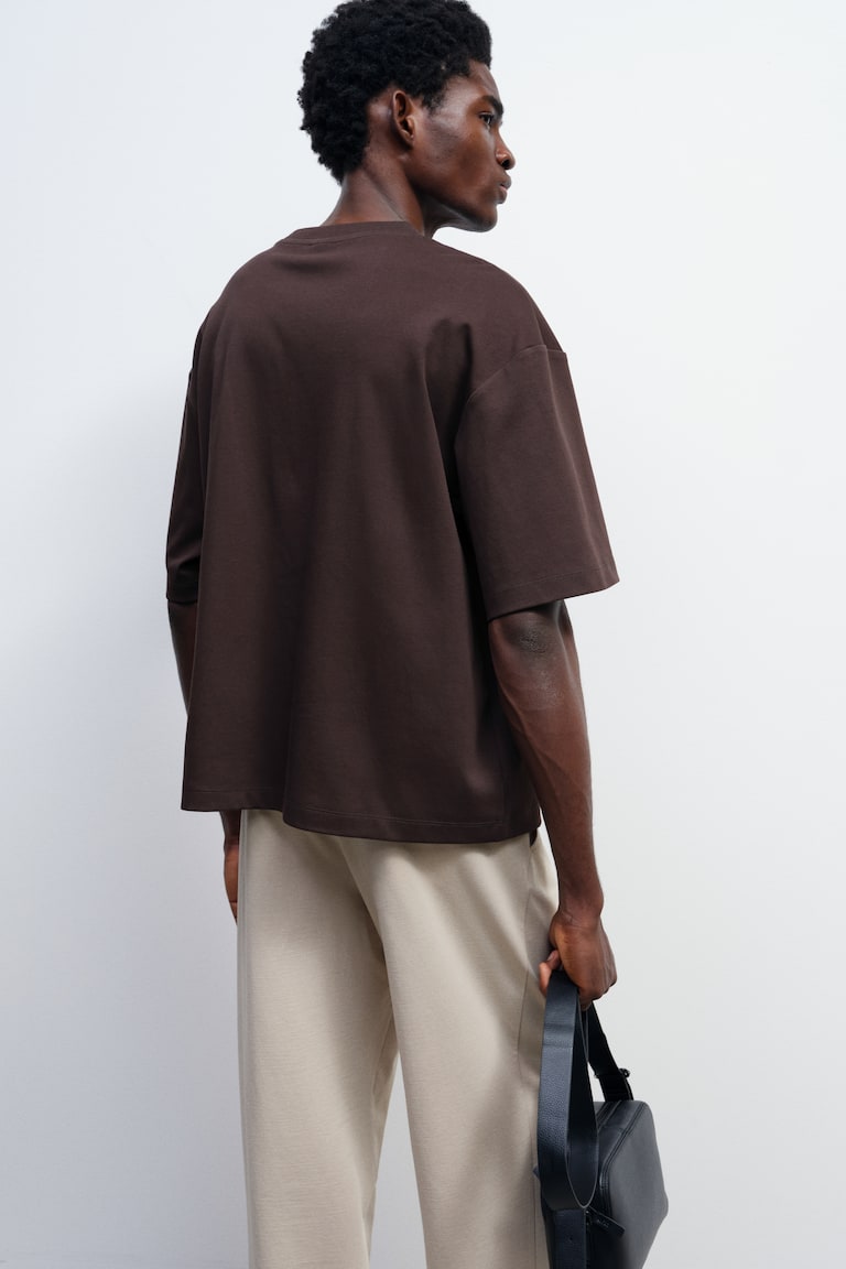 Loose-Fit Boxy T-Shirt - Dark brown - Men | H&M US