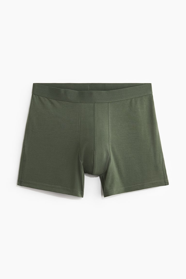 10-pack Mid-Length Boxer Briefs with Lycra® - Khaki green/gray melange ...