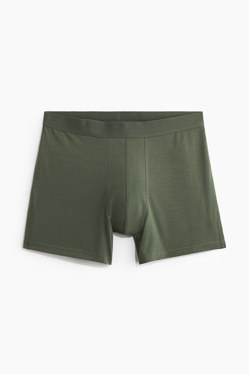 10-pack Mid-Length Boxer Briefs with Lycra® - Khaki green/gray melange ...