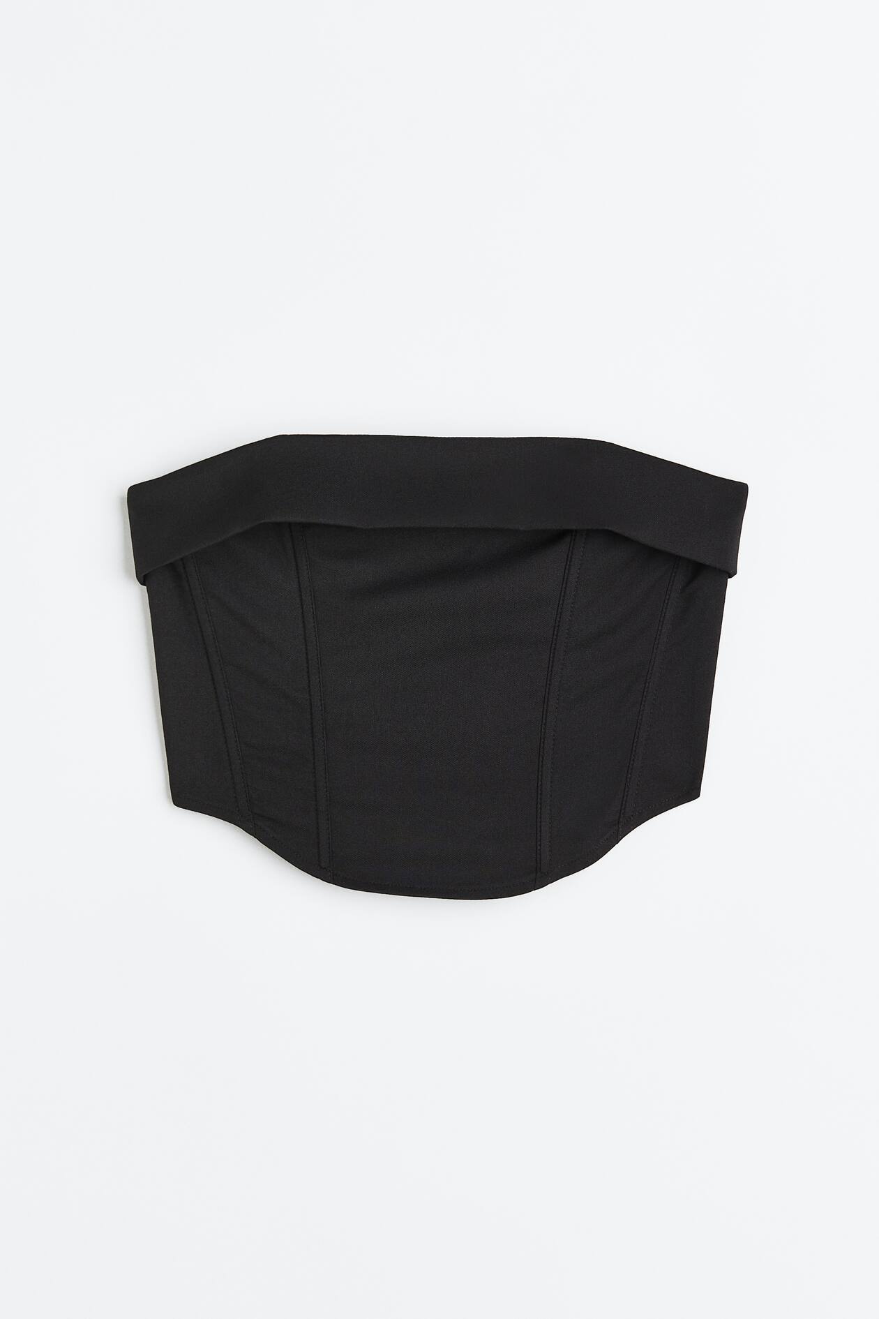 Top bandeau cropped - Negro - MUJER | H&M ES