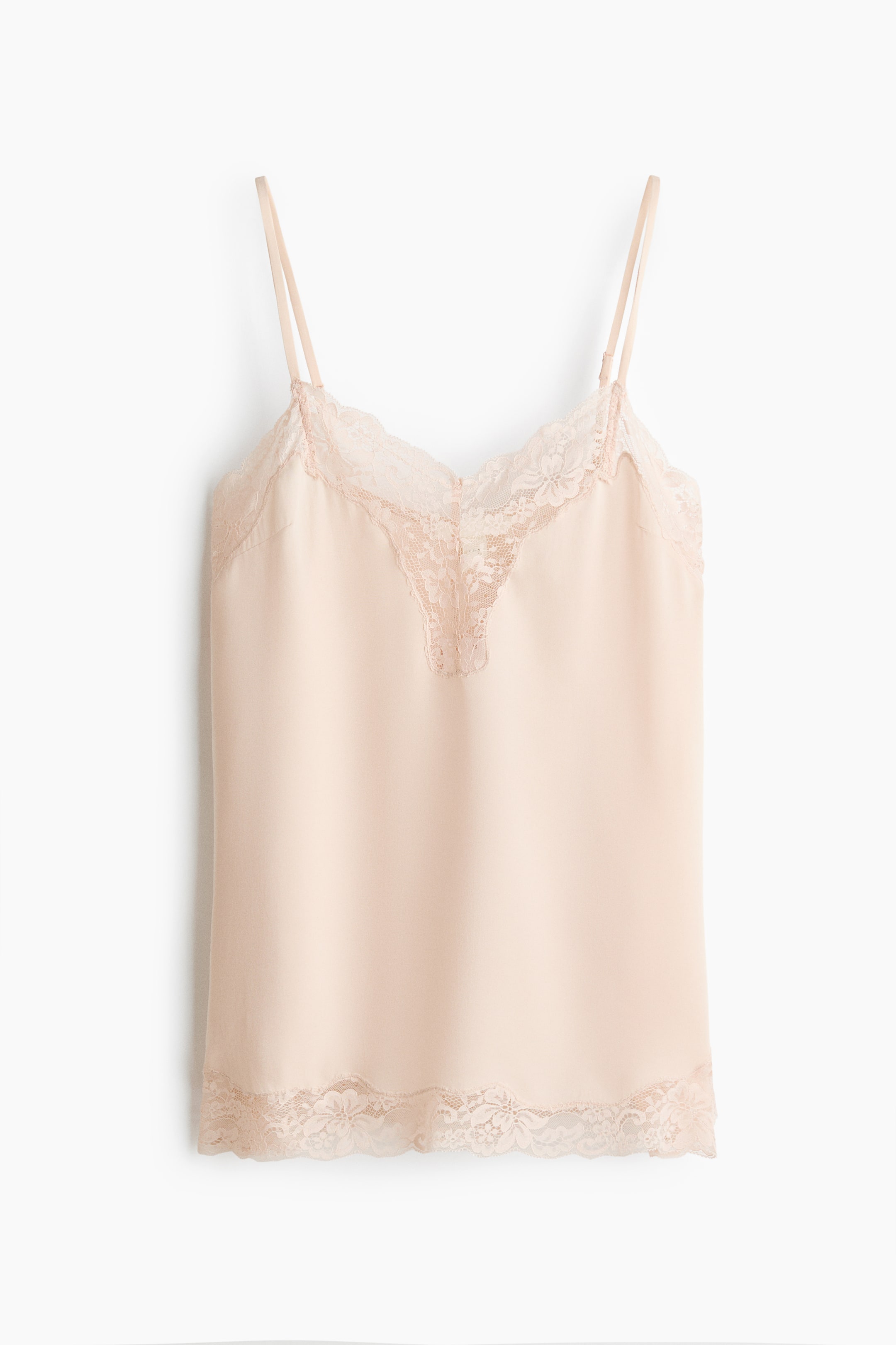 Women's Pale pink Lace-Trimmed Camisole Top | H&M CA