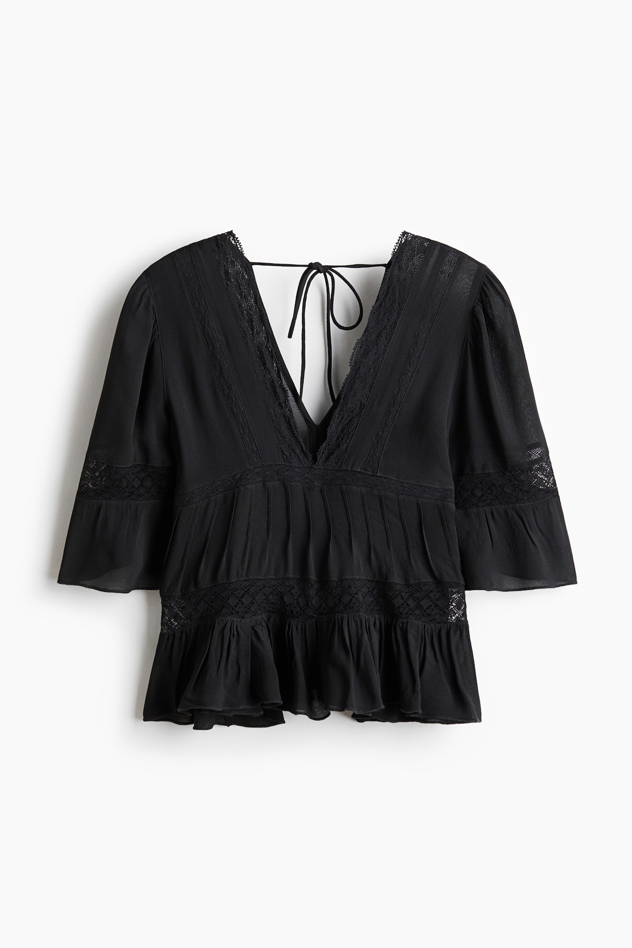 Camicetta in viscosa con dettagli in pizzo - Grigio fumo - DONNA | H&M IT