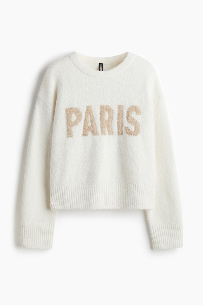 Suéter en tejido suave - Blanco/Paris - Ladies | H&M MX