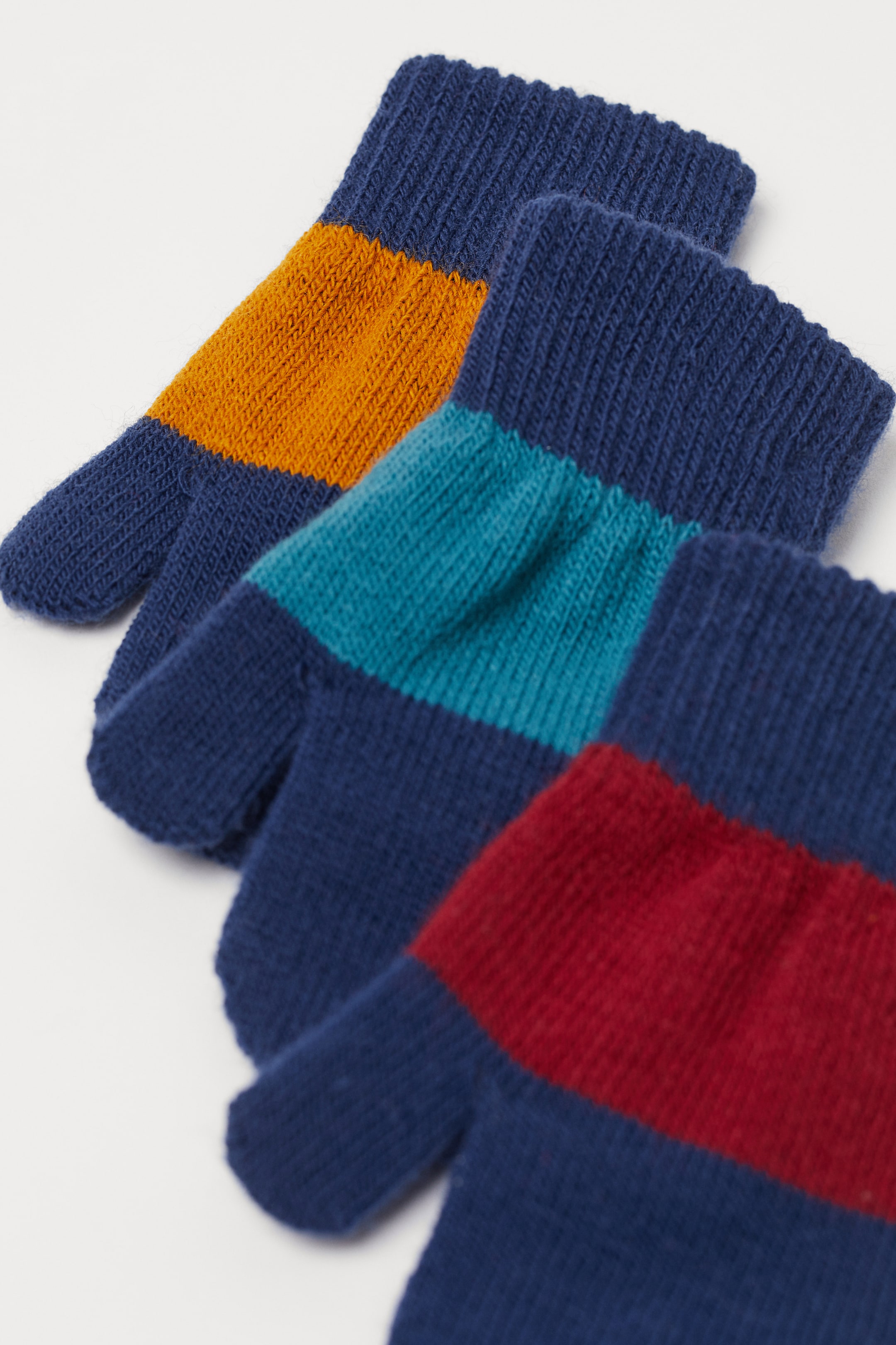 3-pack Mittens - Dark blue/color-block - Kids | H&M CA