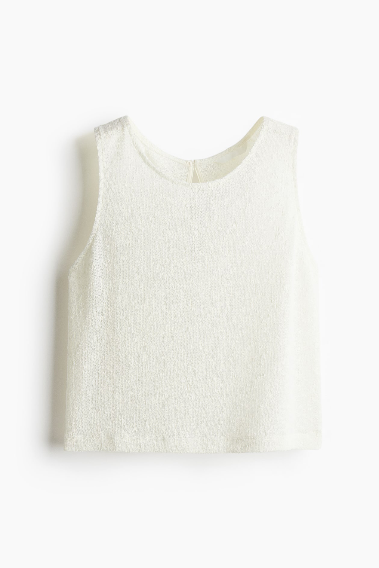 Women's White Textured-Knit Tank Top | H&M CA