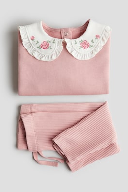 Ensemble 2 pièces avec sweat et legging - Rose/roses - ENFANT | H&M FR