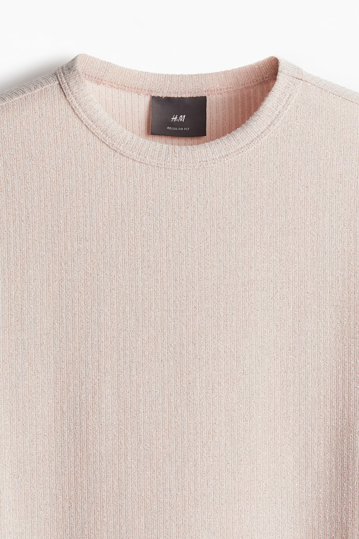 Regular Fit Textured-knit T-shirt - Light pink - Men | H&M GB