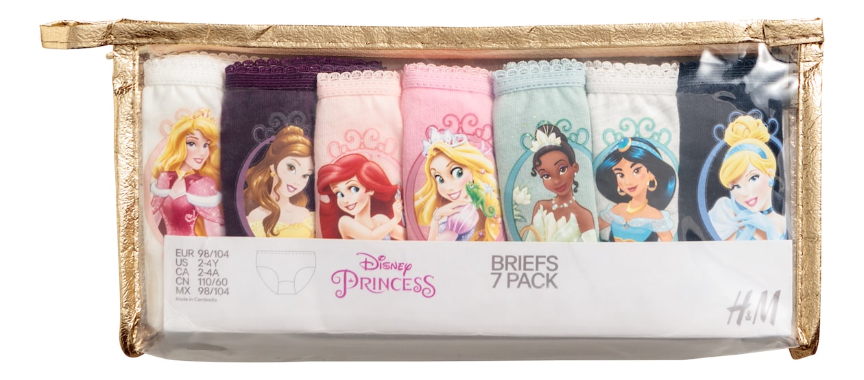 7-pack cotton briefs - Powder pink/Disney princesses - Kids | H&M GB