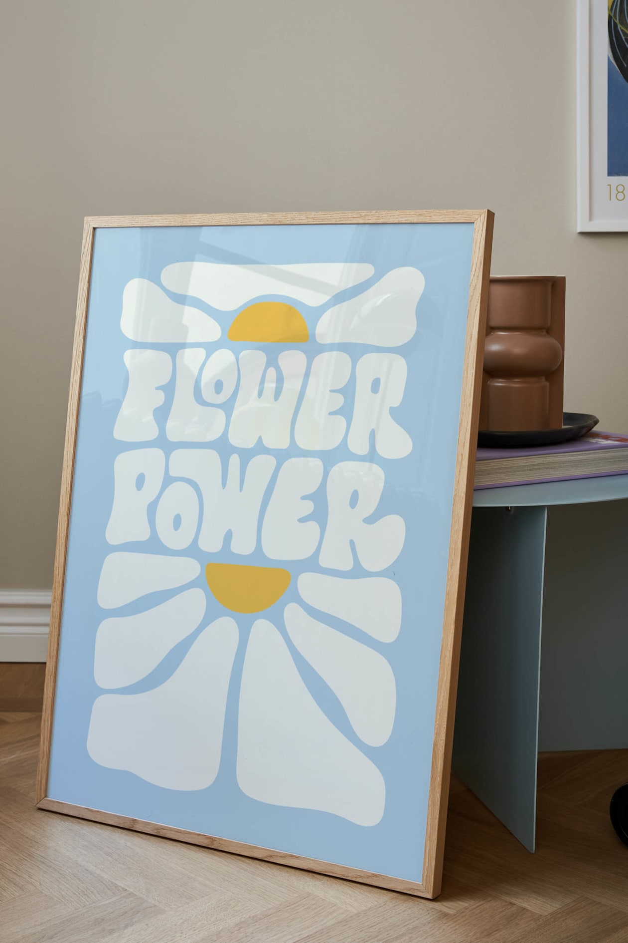 Flower Power Poster - Blue/orange/white - Postery - Home All | H&M GB