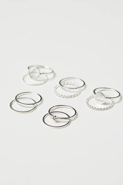 10-pack Rings - Silver-colored - Ladies | H&M CA