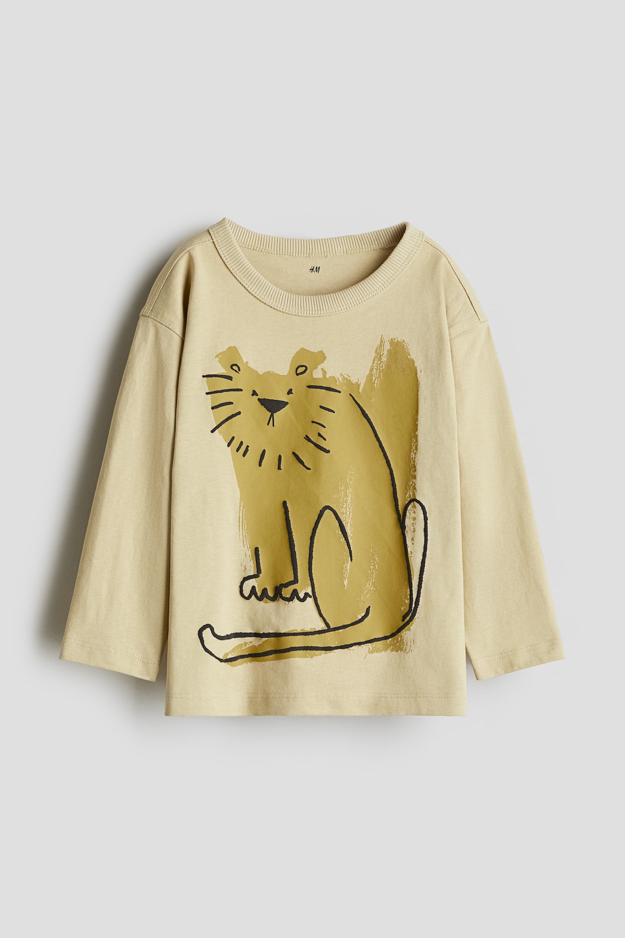Beige/lion Long-Sleeved T-shirt for kids | H&M US