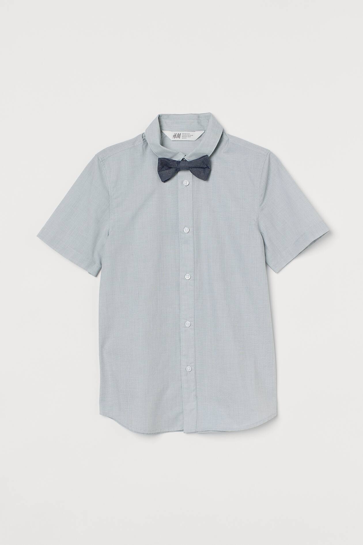 Hemd mit Krawatte/Fliege - Hellgrau/Fliege - Kids | H&M DE